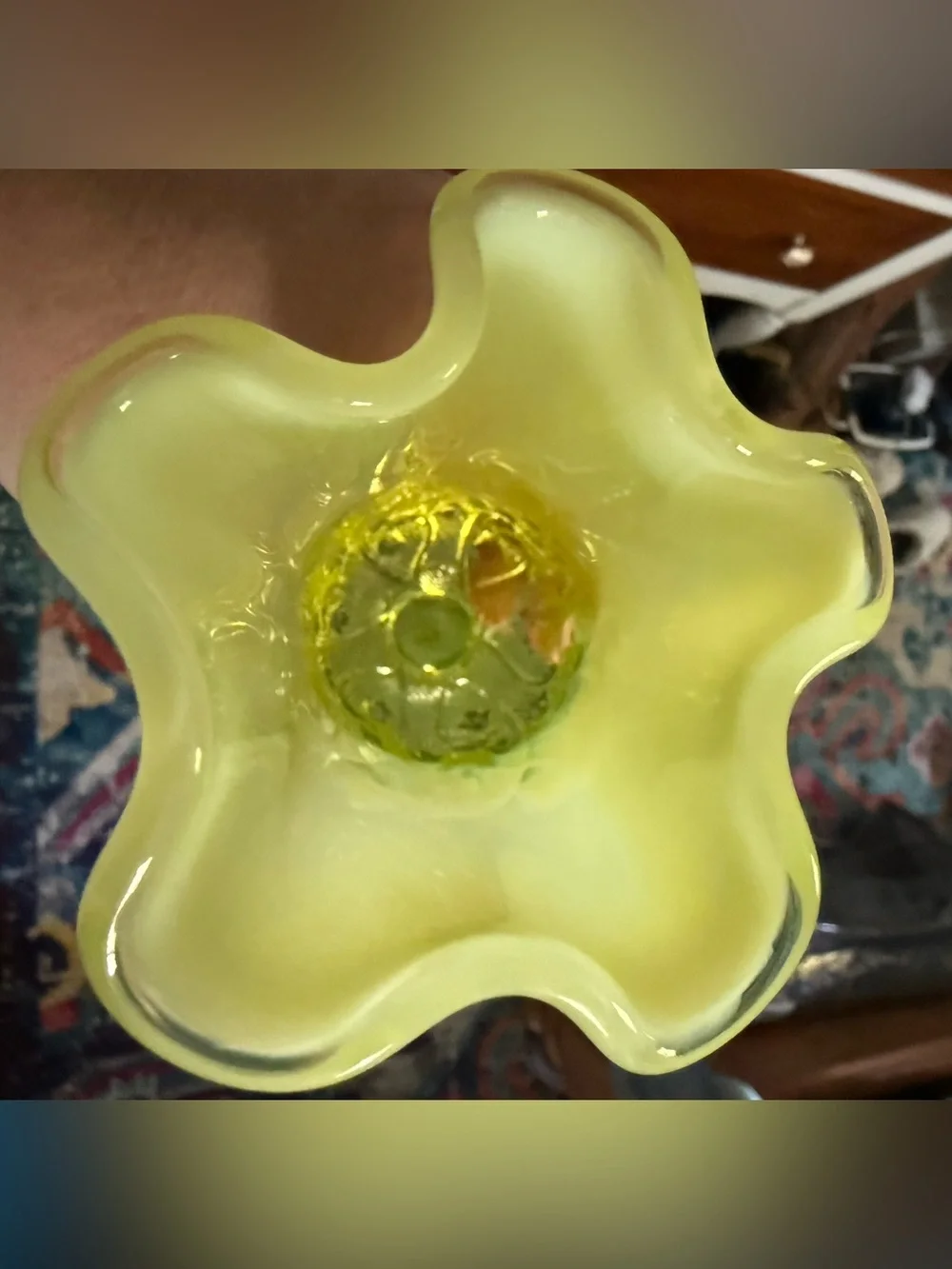 Fenton | Other | Fenton Topaz Handkerchief Lily Of The Valley Vase ...